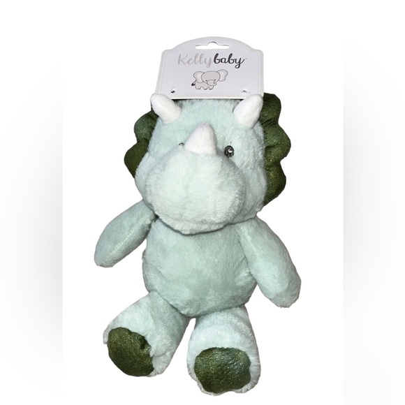 Toys | Kelly Baby 12 Plush Pale Green Dinosaur Rattle Crinkle Lovey Toy ...